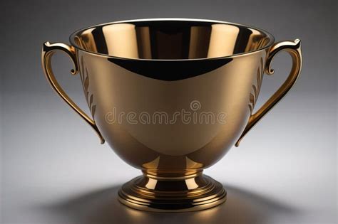 Golden Trophy Cup On Wooden Table Award Concept Stock Illustration