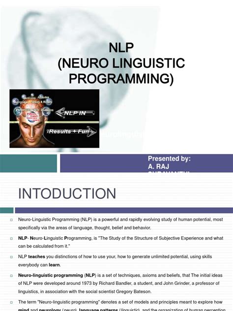 an introduction to neuro linguistic programming understanding how our
