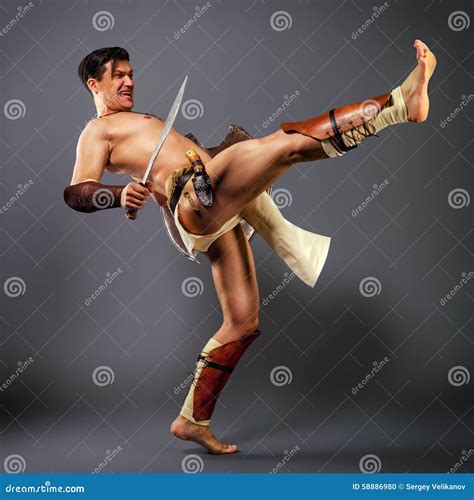 Ancient Warrior Kick Stock Photo Image Of Steel Danger 58886980