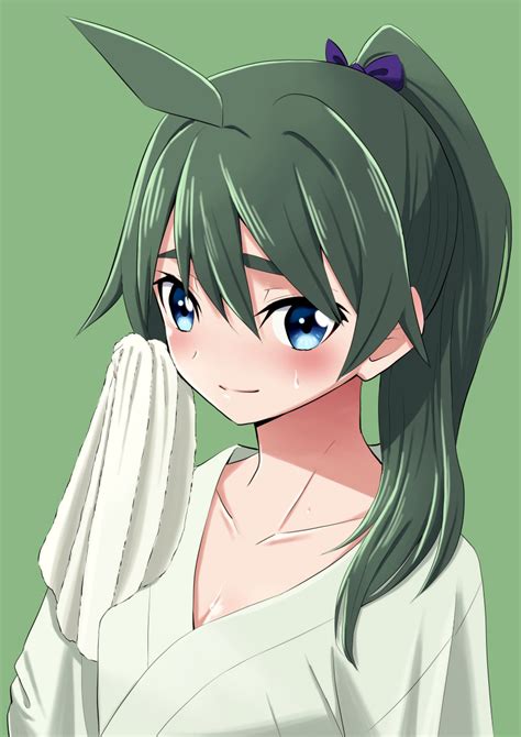 Safebooru 1girl Absurdres Ahoge Commentary Request Dougi Green