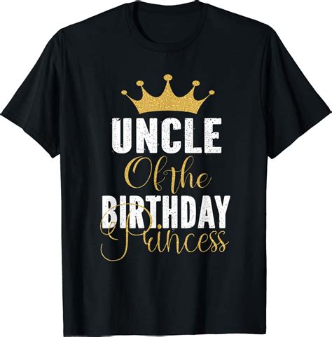 Uncle Of The Birthday Princess Girls Party T Shirt