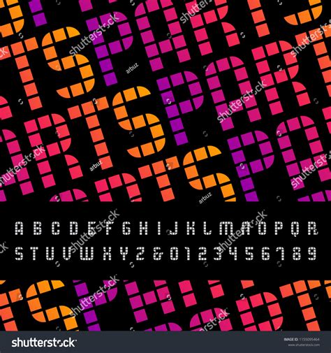 Mosaic Font Vector Alphabet Latin Letters Stock Vector Royalty Free