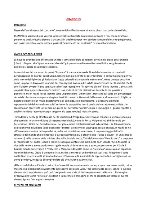 Italiano Pirandello Ungaretti Docsity