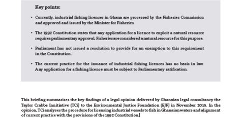Environmental Justice Foundation Legal Opinion On The Requirement