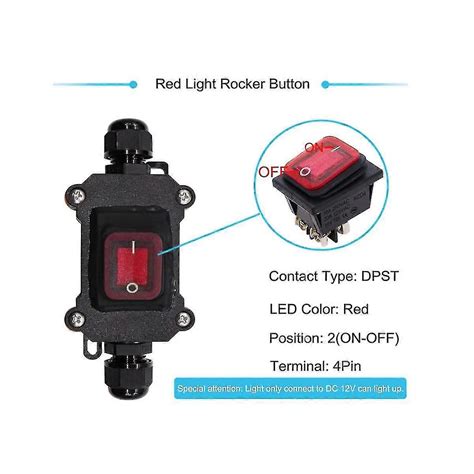 Ip67 Waterproof Inline Switch 12v Dc 20a High Current Power Waterproof