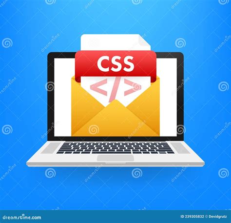 Download Css Button On Laptop Screen Downloading Document Concept