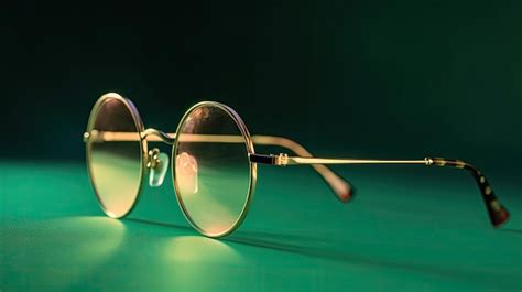 Premium Ai Image A Pair Of Gold Rimmed Glasses With Gold Lenses Sit