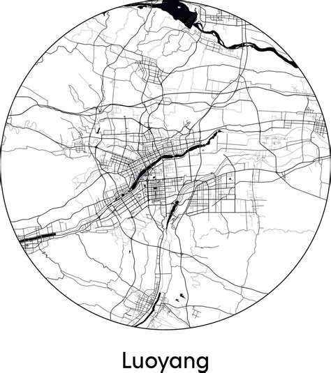 Premium Vector City Map Asia China Luoyang Vector Illustration