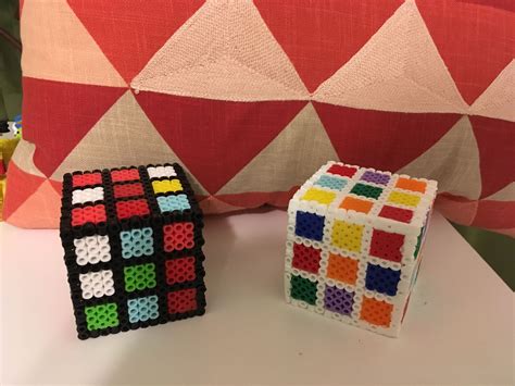 Rubix Cube Coasters Perler Bead Coasters Hama Beads D