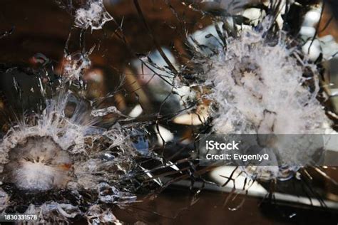 Bulletproof Glass Armored Car After The Shelling Armored Glass After Of