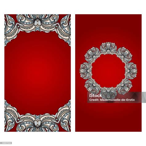 서식 파일 인사말 카드 초대장 텍스트를 위한 공간으로 설정 합니다 플로랄 프레임 디자인입니다 벡터 일러스트 레이 션 0명에 대한 스톡 벡터 아트 및 기타 이미지 Istock