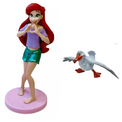 Princess Ariel Sports Active And Scuttle Pvc Cake Topper Figure Little