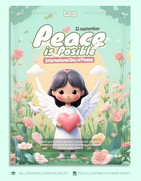 Premium Psd Psd Template Bannaer Amp Flyer International Day Of Peace