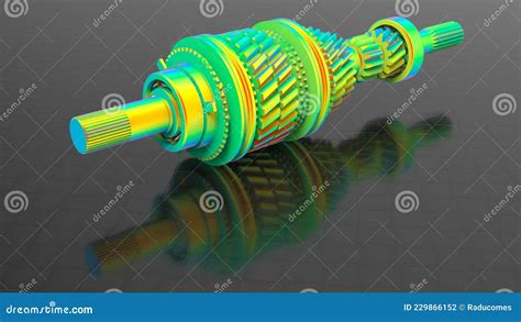 3d Rendering Shaft Finite Element Analysis Royalty Free Cartoon