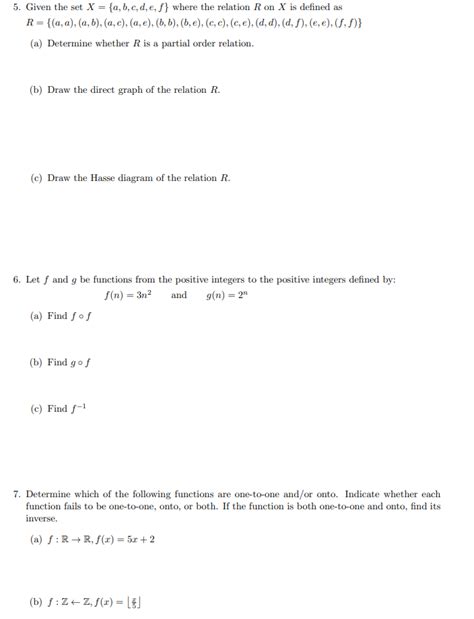 Solved Given The Set X A B C D E F Where The Relation Chegg