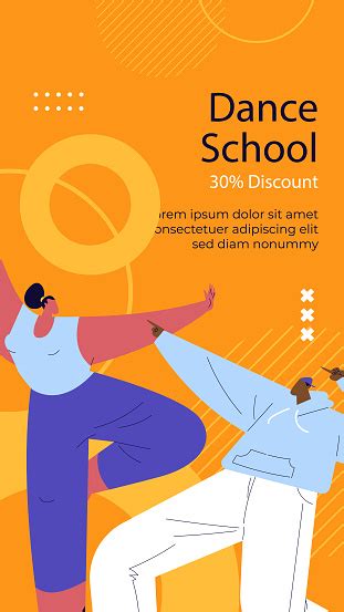 플랫 디자인 댄스 스쿨 포스트 스토리 벡터 일러스트 레이 션 개념에 대한 스톡 벡터 아트 및 기타 이미지 개념 개념과 주제 교육 Istock