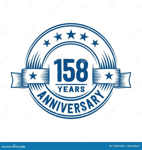 158 Years Anniversary Celebration Logotype 158th Years Logo Vector