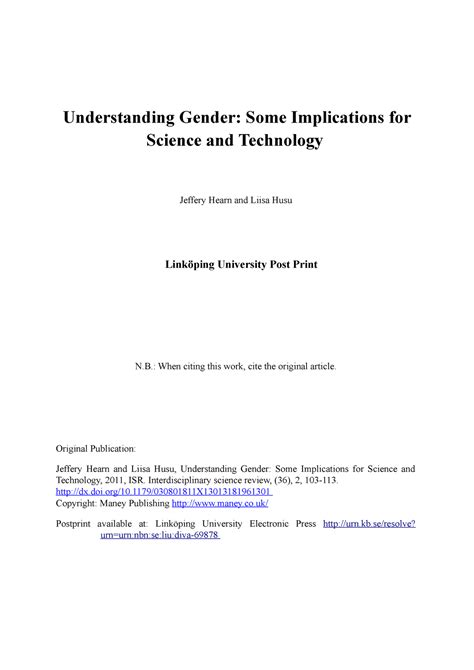 Document All Said File Are Gathered By A Babe Understanding Gender Some Implications For
