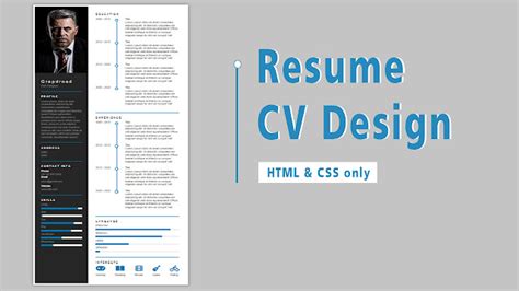 Resume Website Using Html And Css Resume Cv Design Using Html And Css