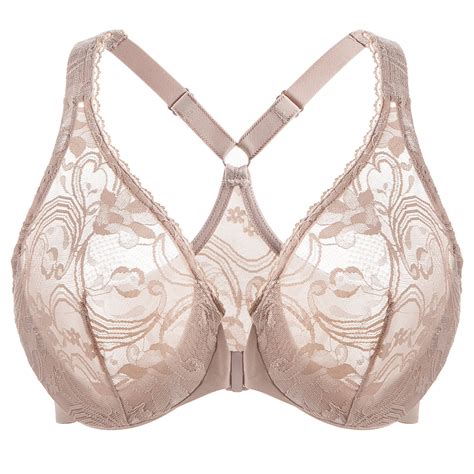 Meleneca Womens Plus Size Racerback Unlined Lace Underwire Front