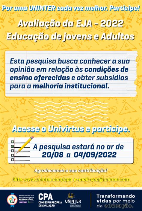Avaliação Da Eja Educação De Jovens E Adultos 2022 Comissão
