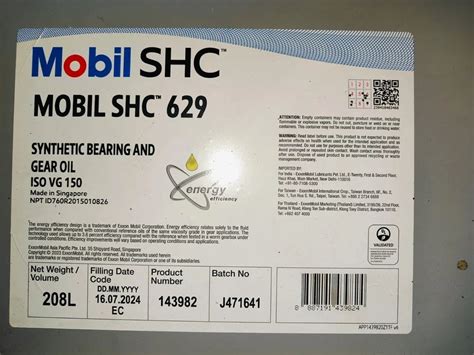 Mobil Shc 629 Oil At ₹ 900litre Mobil Lubricants In Bengaluru Id