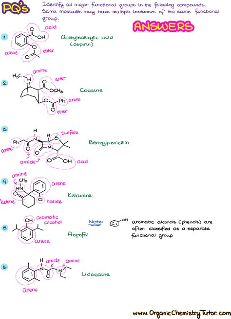 Functional Groups Workbook Answers — Organic Chemistry Tutor