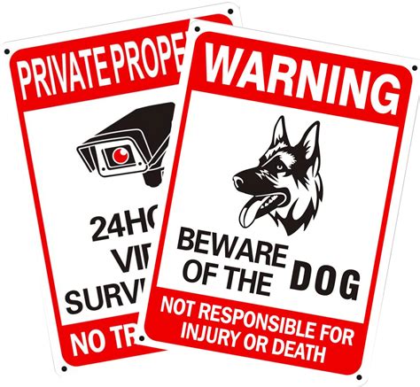 Lounsweer No Trespassing Signs And Beware Of Dog Sign Set