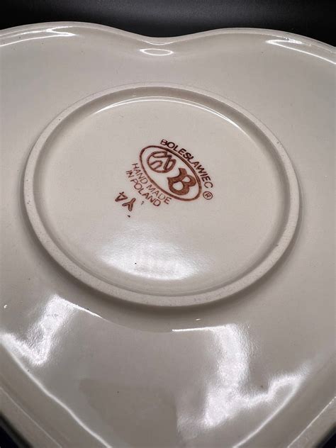 Boleslawiec Polish Pottery Heart Shaped Stoneware Plate Dish Etsy