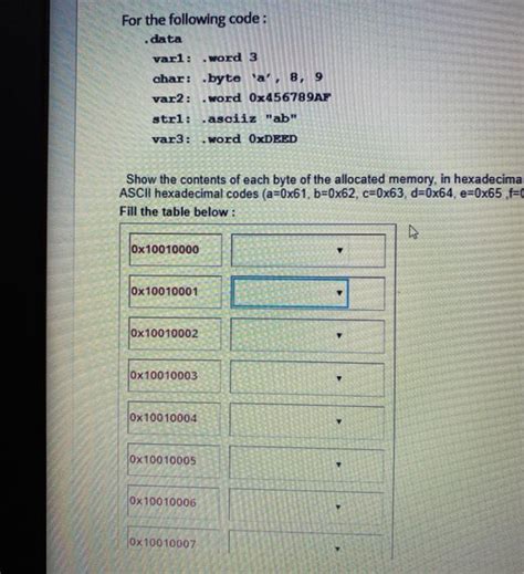 Solved For The Following Code Data Vari Word 3 Char