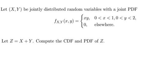 Solved Let Xy Be Jointly Distributed Random Variables