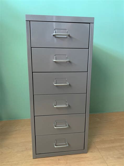 Ikea Helmer Metal Drawer Unit In Grey Furniture And Home Living