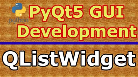 Pyqt5 Gui Qlistwidget Practical Example Youtube