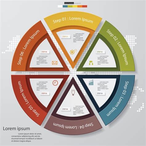 Premium Vector Abstract 6 Steps Modern Pie Chart Infographics Elements