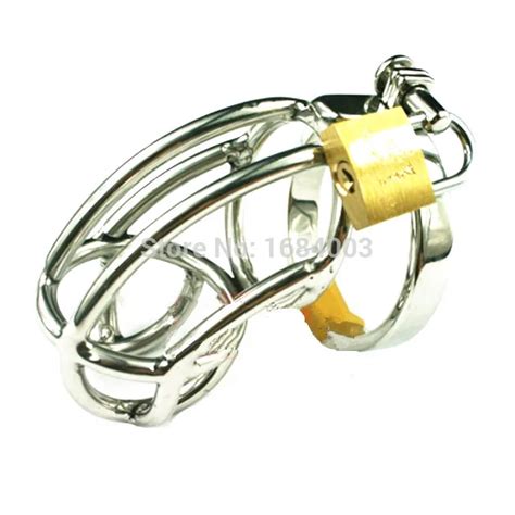 Steel Cock Cage Male Chastity Device Penis Sleeve Locksex Toy For Man