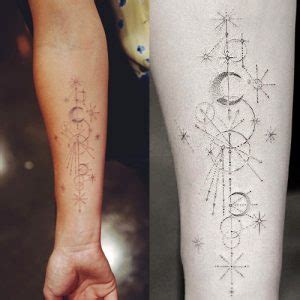 Olivia Wilde Galaxy Print Star Star And Crescent Forearm Tattoo