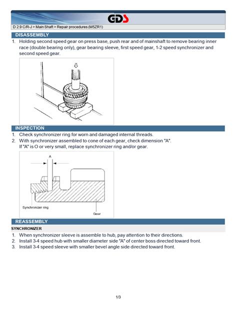 disassembly mainshaft pdf