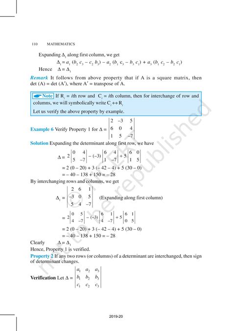 determinants ncert book of class 12 mathematics part i