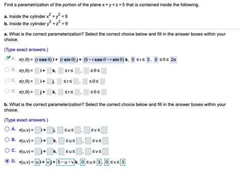 Solved Find a parametrization of the portion of the plane x | Chegg.com