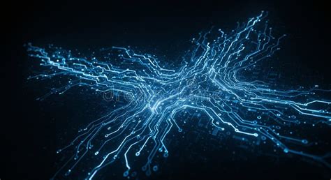 Futuristic Circuit Board Design With Glowing Blue Traces Symbolizing