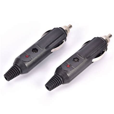 Convenient 2pcs 12v Universal Male Car Cigarette Lighter Socket Plug