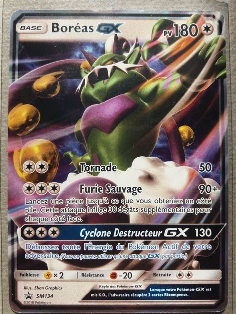 Boréas GX carte Pokémon SM134 Cartes Promo Black Star Soleil et Lune