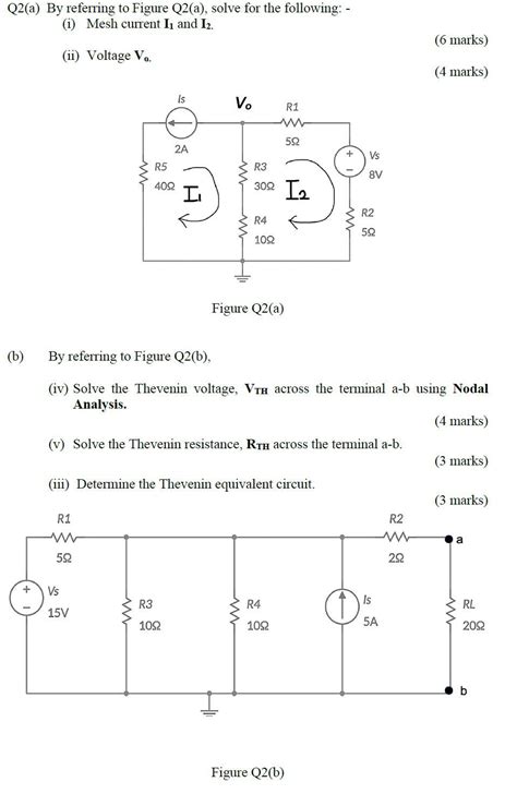 Solved Q2 A By Referring To Figure Q2 A Solve For The