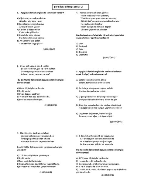 Yks Questions Pdf