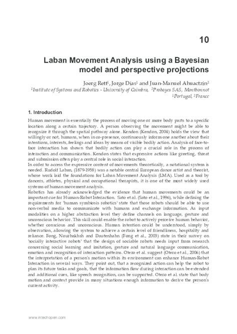 Pdf Laban Movement Analysis Using A Bayesian Model And Perspective Projections