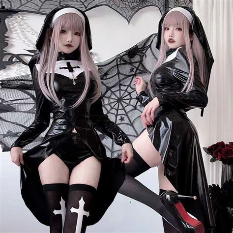 吸血鬼修女服 萬聖節 成人cosplay服裝 十字架 闇黑哥特風 Cos 角色扮演 修女cos 蝦皮購物