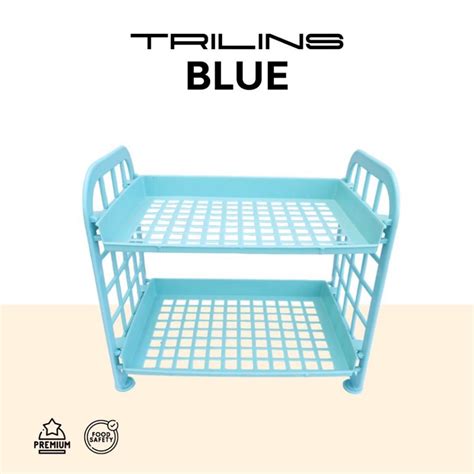 Jual Rak Jaring Plastik 2 Susun Tempat Bumbu Dapur Atk Alat Tulis Kantor Kosmetik Rack Kecil