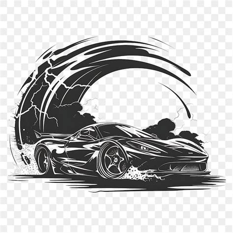 premium psd psd cyclone w sports car with stormy gray monochrome stamp angul tattoo clipart