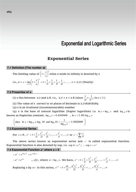 SOLUTION Iit Jee Main Maths Notes For Exponential Theory Studypool