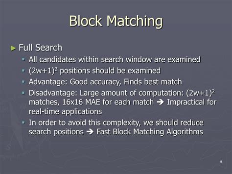 ppt fast motion estimation algorithms powerpoint presentation free
